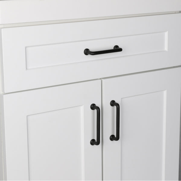 Barn 4" Round Corner Handle Cabinet Pull - Ageless Iron Hardware