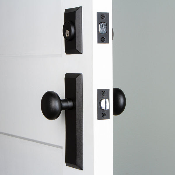 Keep Long Plate Entry Set with Keep Knob - Ageless Iron Hardware